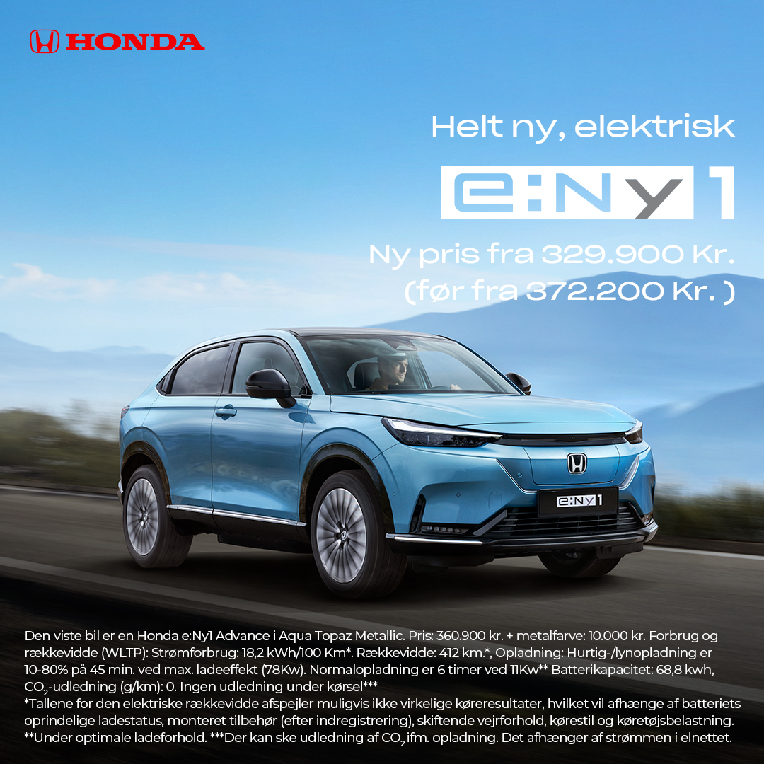 Honda e:NY1 kan opleves hos Auto-Centralen Aalborg